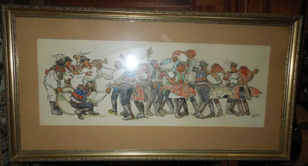 OBRAZ AKVAREL sig. František Bezděk | bazaruh.cz